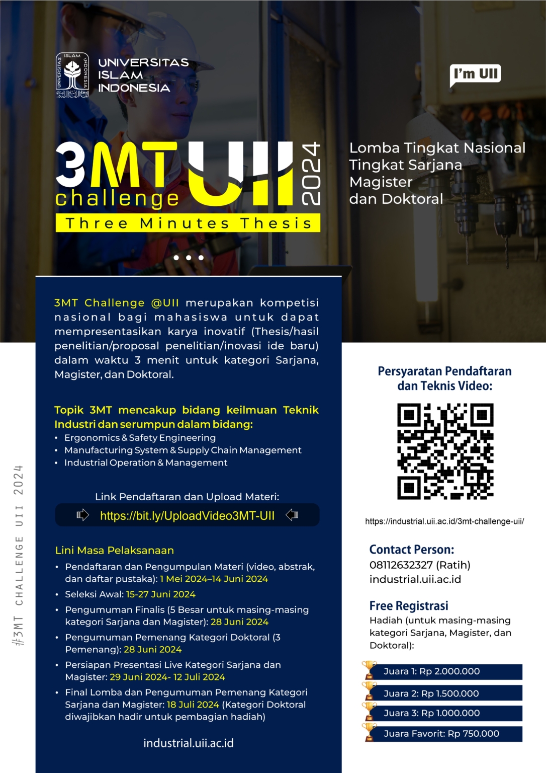 [LOMBA TINGKAT NASIONAL] 3MT (THREE MINUTES THESIS) CHALLENGE UII ...